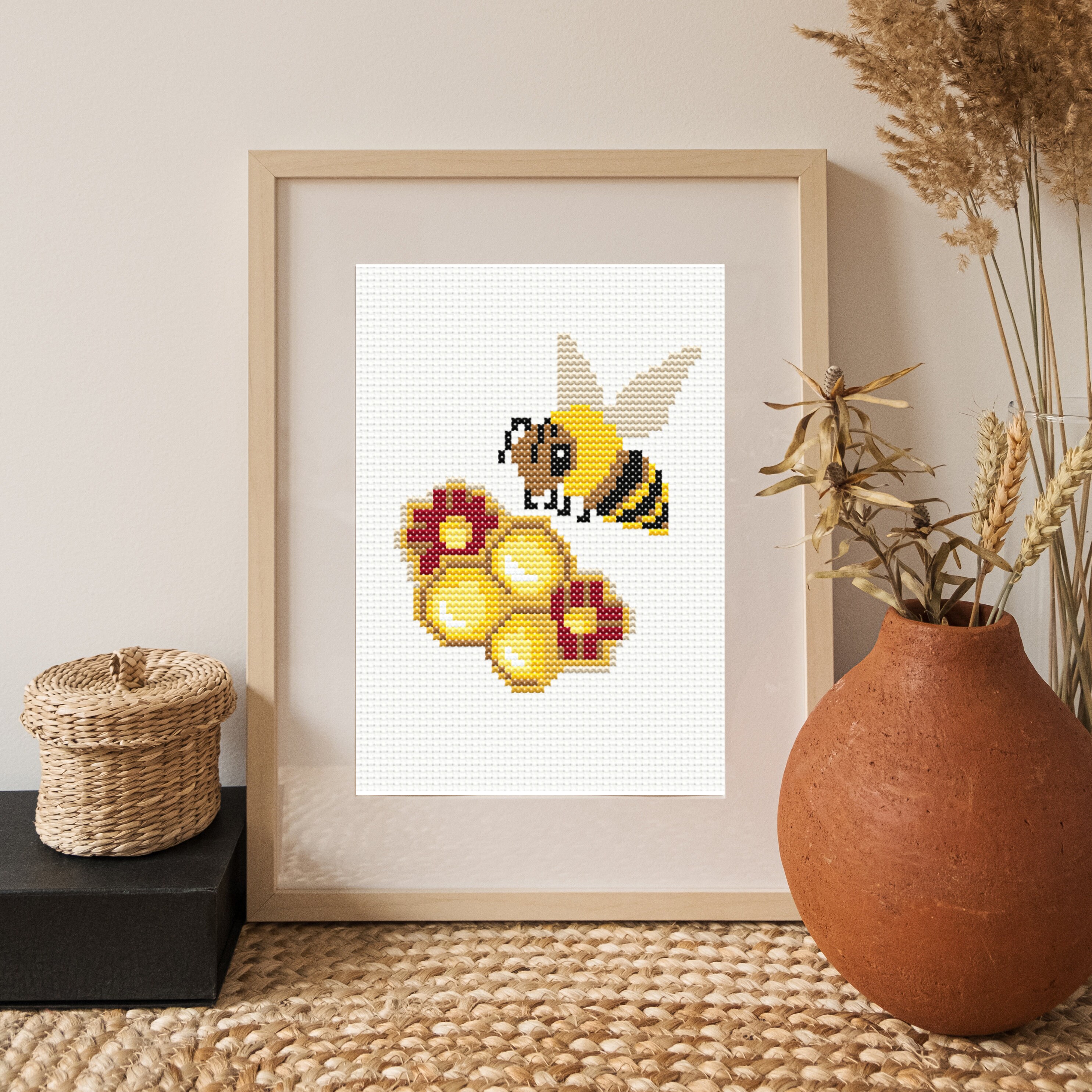 Bee Cross Stitch Pattern, Easy Small Bumblebee Embroidery, PDF Instant ...
