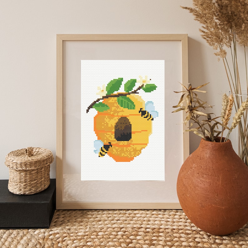 Bee Cross Stitch Pattern, Easy Small Bumblebee Embroidery, PDF Instant ...