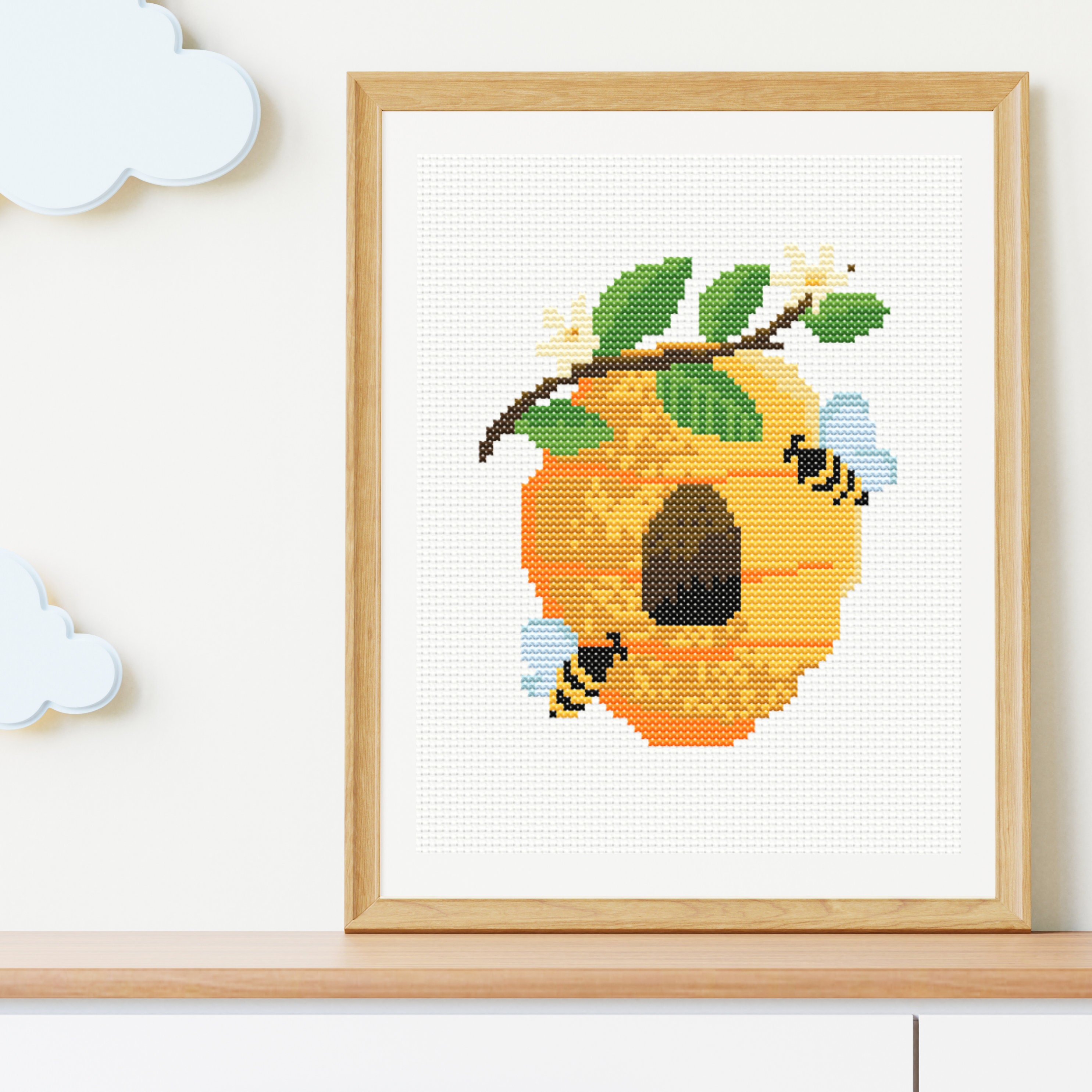 Bee Cross Stitch Pattern, Easy Small Bumblebee Embroidery, PDF Instant ...