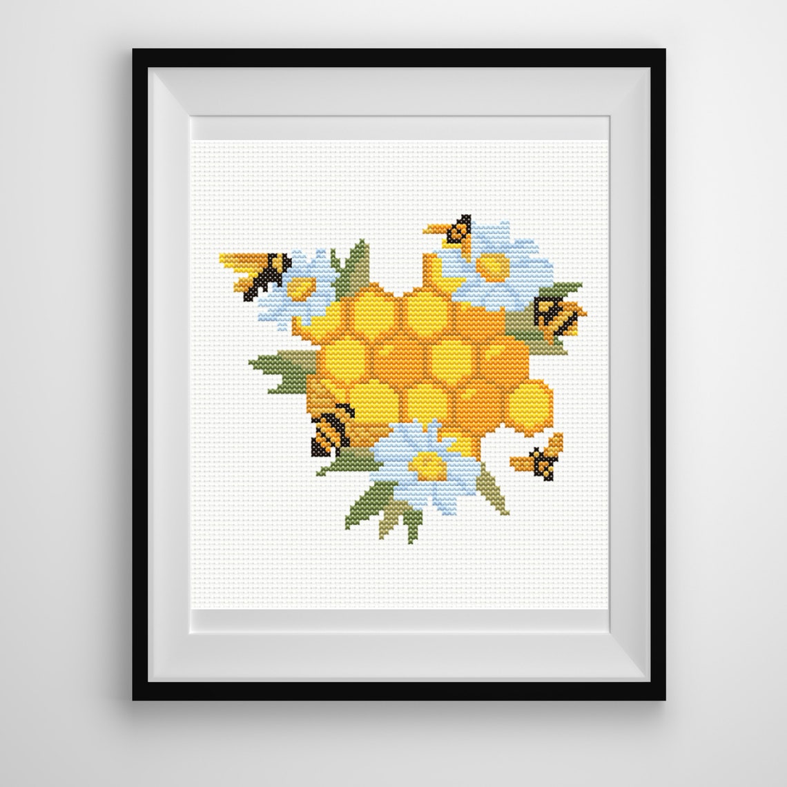 Bee Cross Stitch Pattern, Easy Bumblebee Embroidery, PDF Instant ...