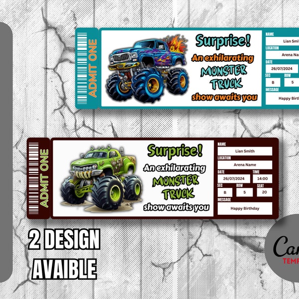 Printable Monster Jam Ticket - Etsy