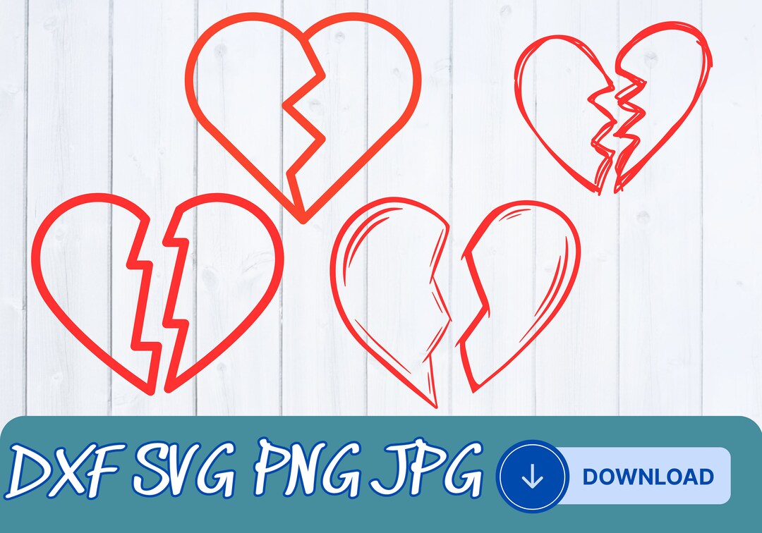 Bundle of Hearts / Red and Broken Heart Vector Illustration for ...