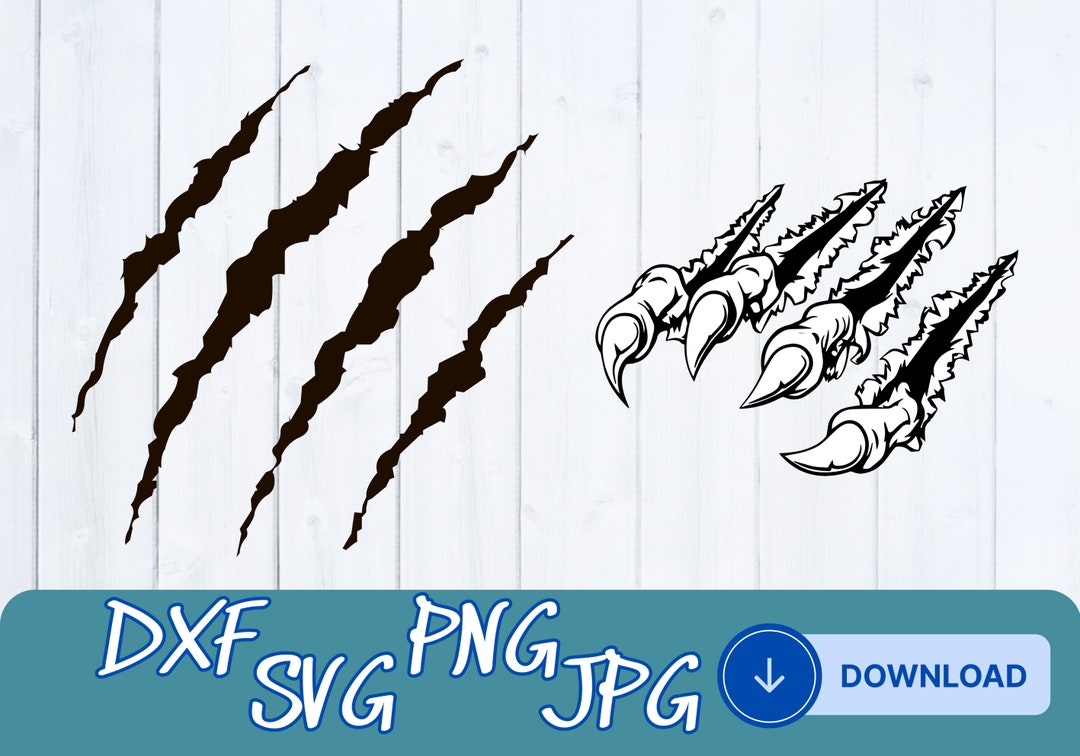 Marcas de garras SVG, 2 tipos de garras Descarga instantánea SVG, PNG ...