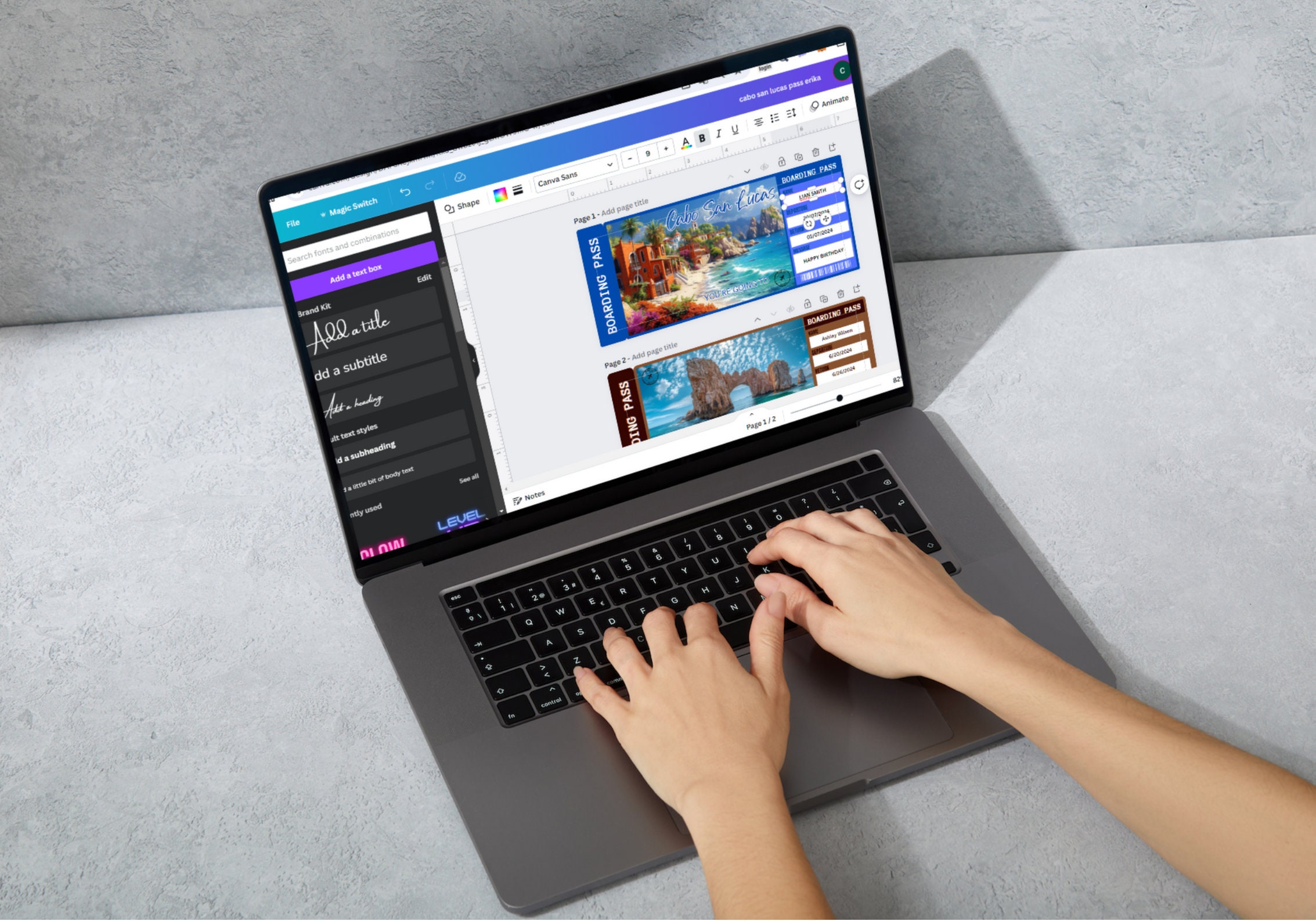 Printable Cabo San Lucas Travel Gift Ticket. Boarding Pass/vacation ...