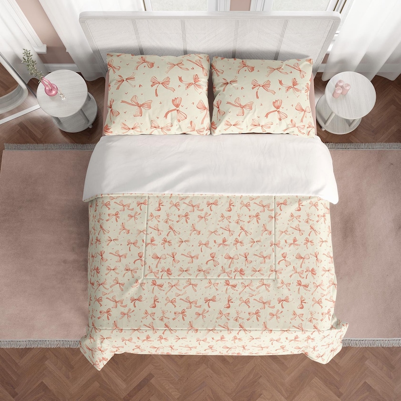 Pink Coquette Bow Bedding - Etsy
