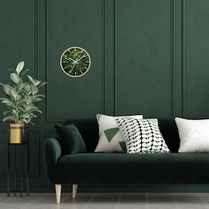 Forest Moss Wall Clock Temperate Forest Moss and Plants Clock for ...