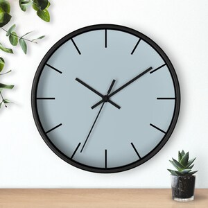 Smokey Blue Wall Clock Minimalist Blue Clock for Living Room Wall Decor ...