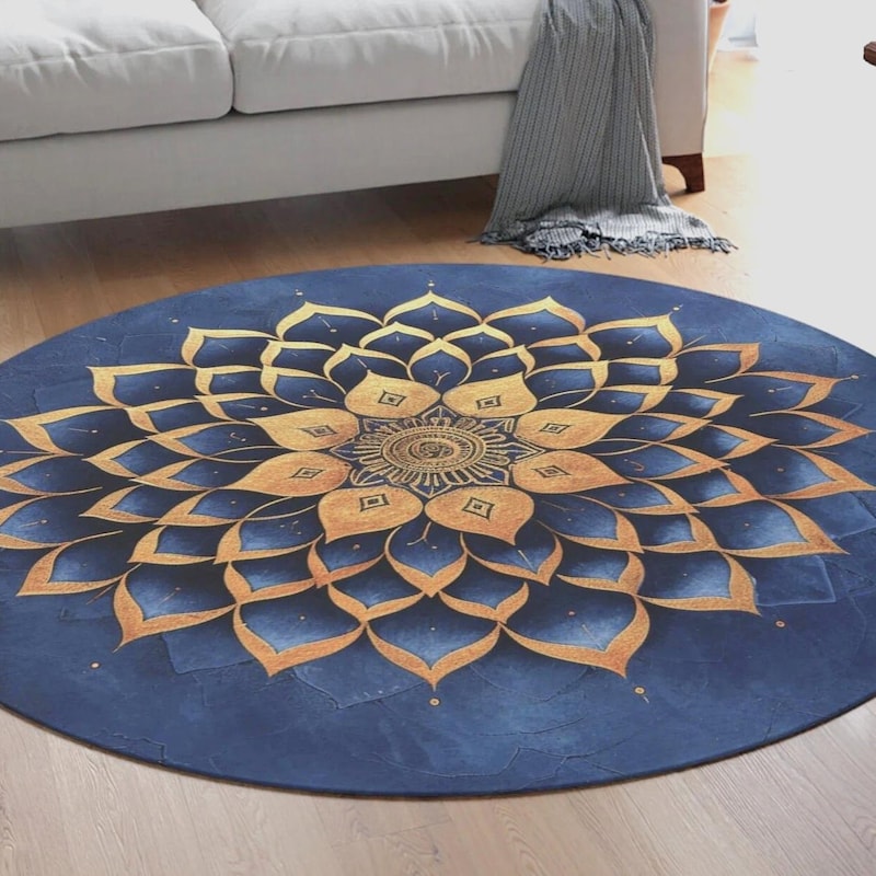 Large Round Rug - Etsy