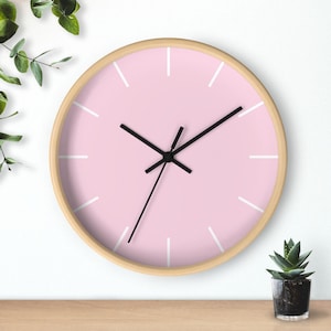 Pink Wall Clock Minimalist Pink Clock for Living Room Wall Decor Pink ...