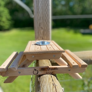 Handmade Wood Squirrel Picnic Table Squirrel Feeder Picnic Table Animal ...