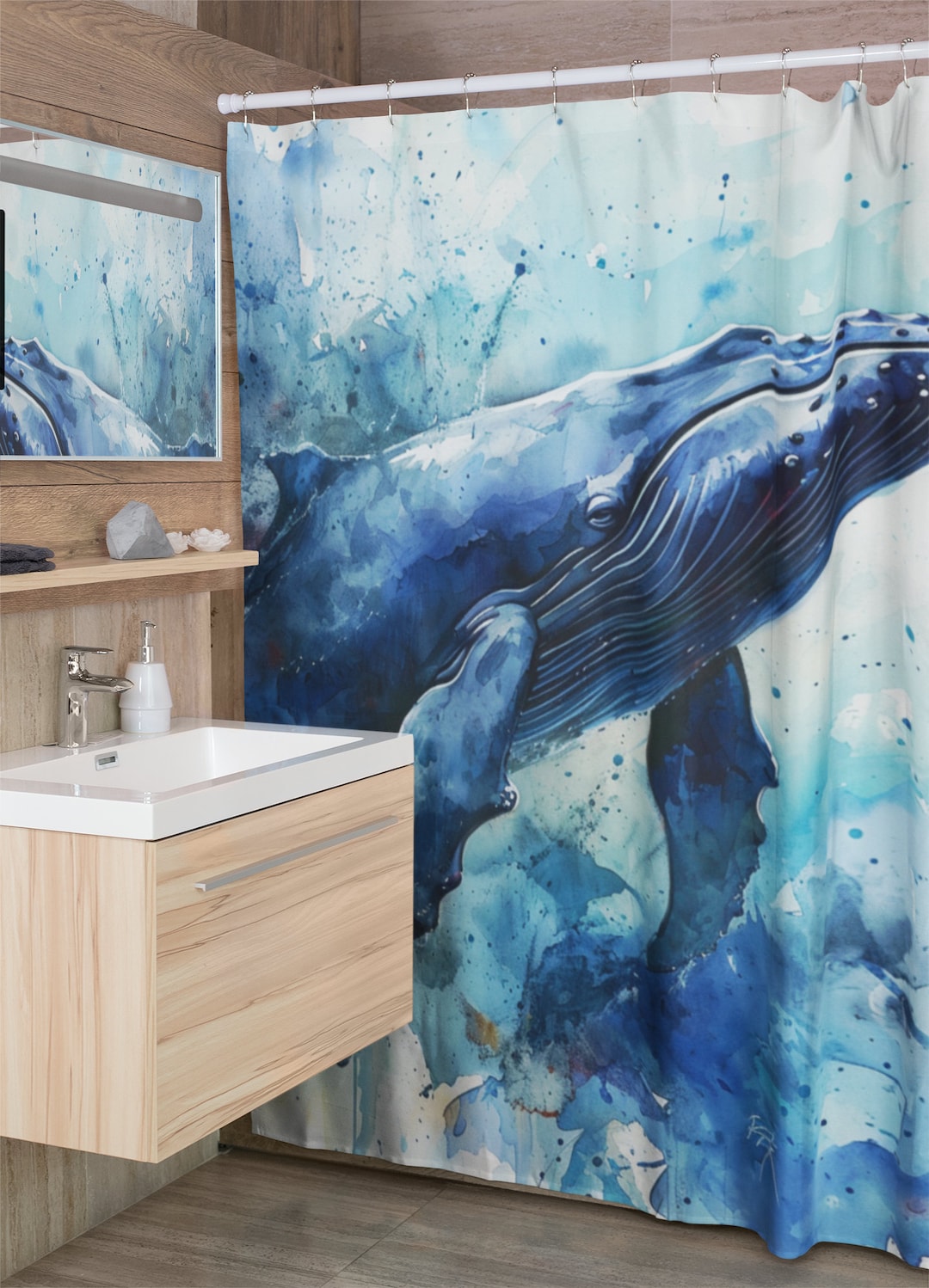Shower Curtain With Whales