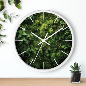 Forest Moss Wall Clock Temperate Forest Moss and Plants Clock for ...