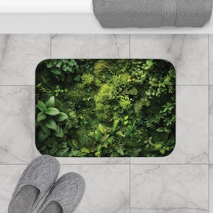 Forest Moss Bath Mat Temperate Forest Moss and Plants Bath Mat Nature ...