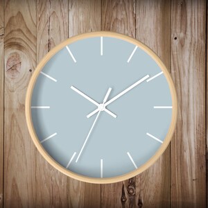 Smokey Blue Wall Clock Minimalist Blue Clock for Living Room Wall Decor ...