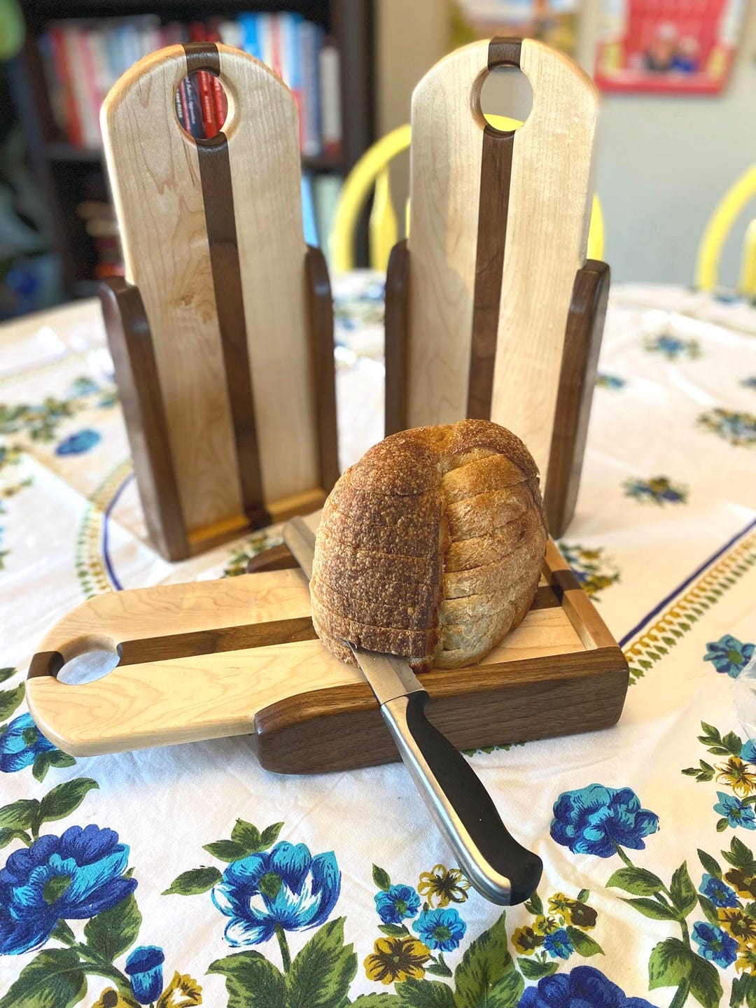 Handcrafted Wood Bread Cutting Board for Kitchen Decor Bread Slicer ...