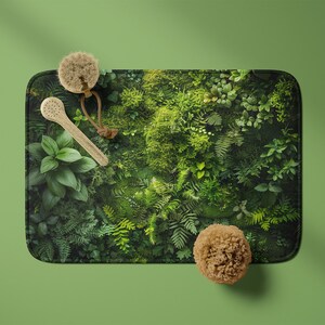Forest Moss Bath Mat Temperate Forest Moss and Plants Bath Mat Nature ...