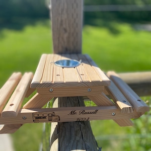 Handmade Wood Squirrel Picnic Table Squirrel Feeder Picnic Table Animal ...