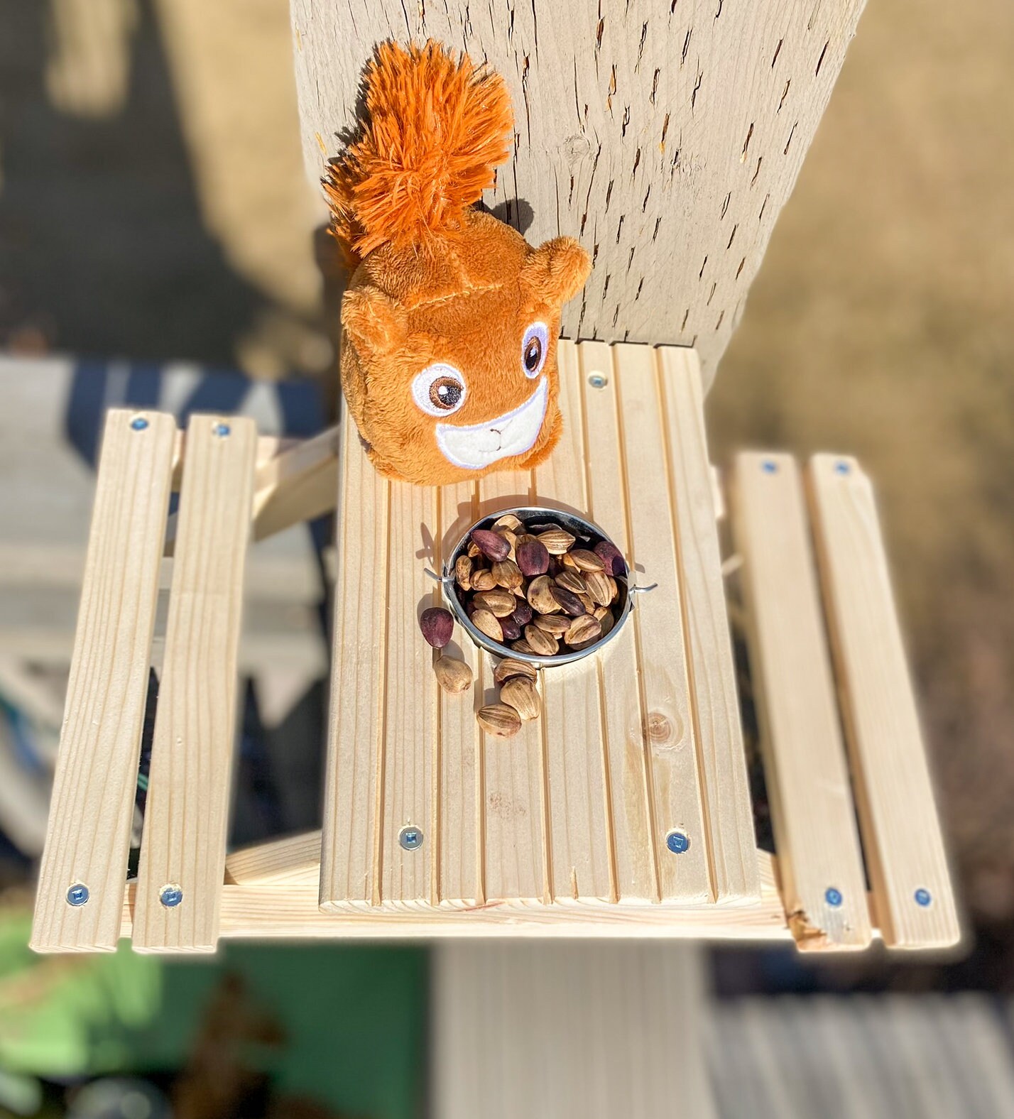 Handmade Wood Squirrel Picnic Table Squirrel Feeder Picnic Table Animal ...