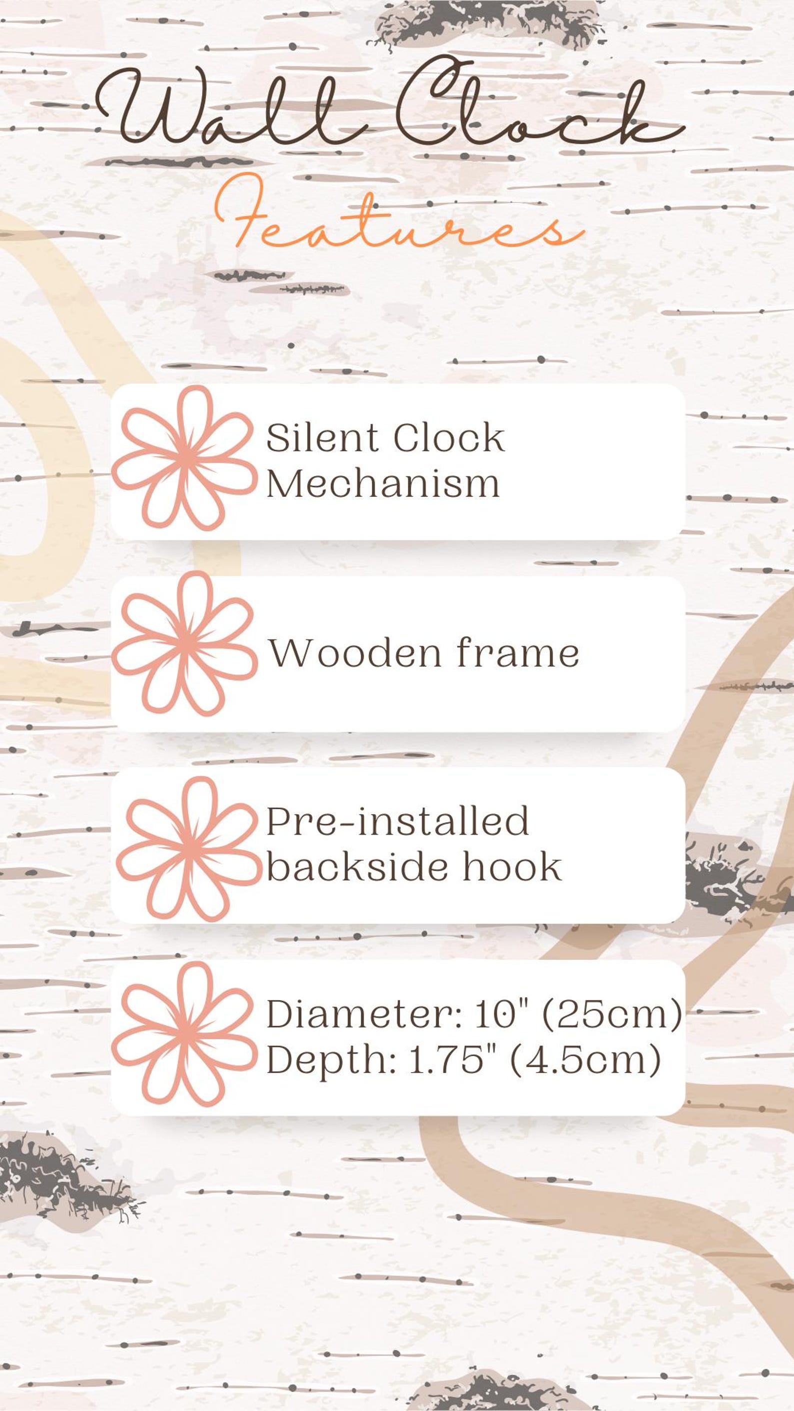 Orange Turquoise Dual Color Wall Clock Minimalist Retro Clock for ...