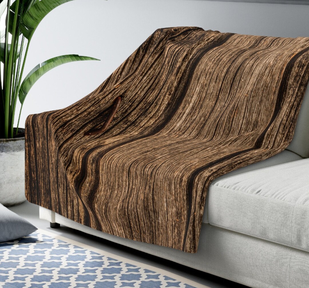 Sherpa Blanket Rustic Barn Wood With Door Hinge Image Cozy Western ...