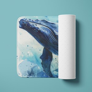 Humpback Whale Image Bath Mat Watercolor Whale Mat Whale Bath Mat ...