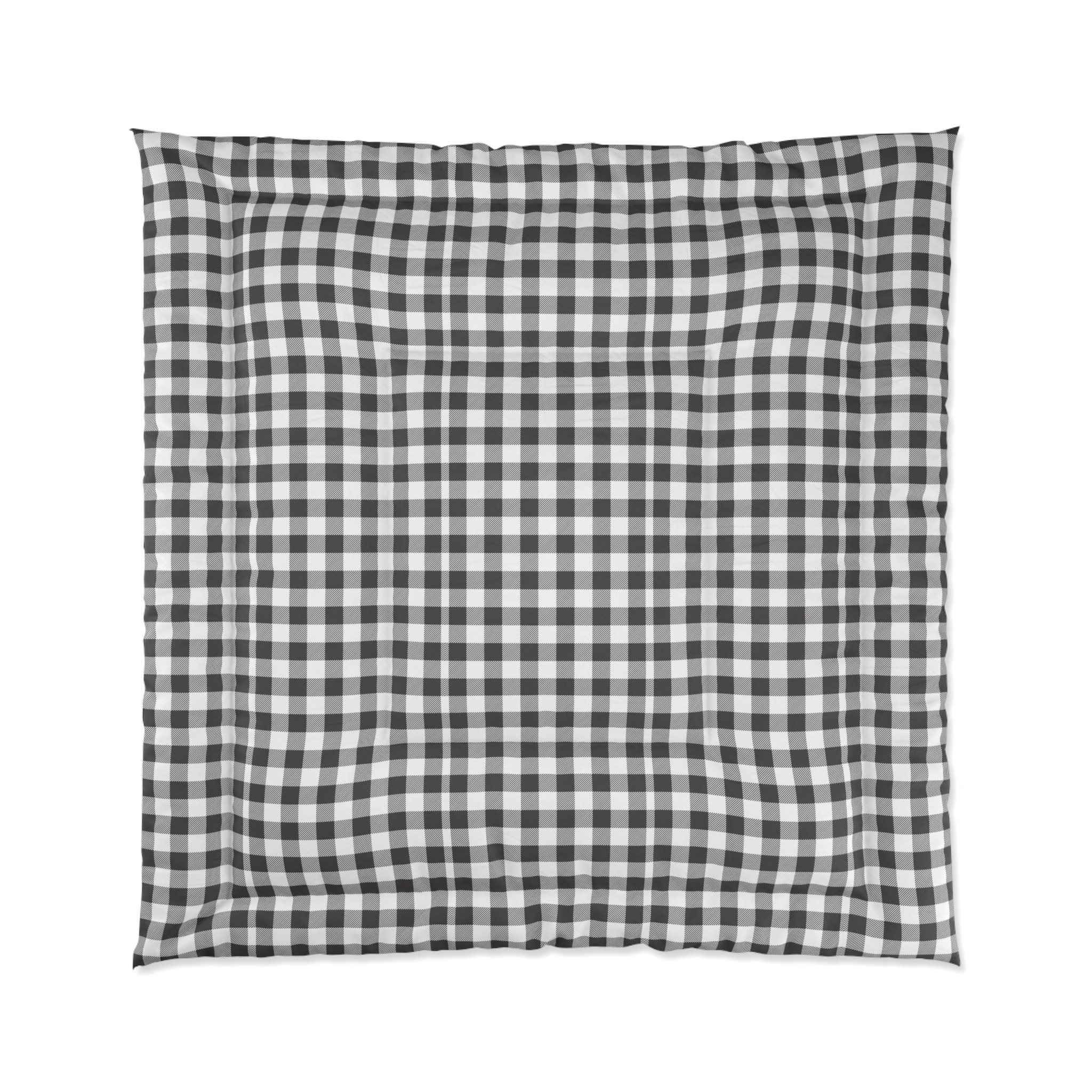 Plaid Comforter Black & White Classic Checkered Print King Queen Twin ...