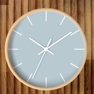 Smokey Blue Wall Clock Minimalist Blue Clock for Living Room Wall Decor ...