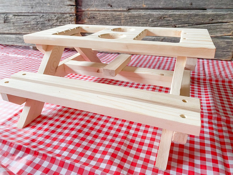 Custom Wood Condiment Picnic Table Personalized Gift Ketchup Mustard ...