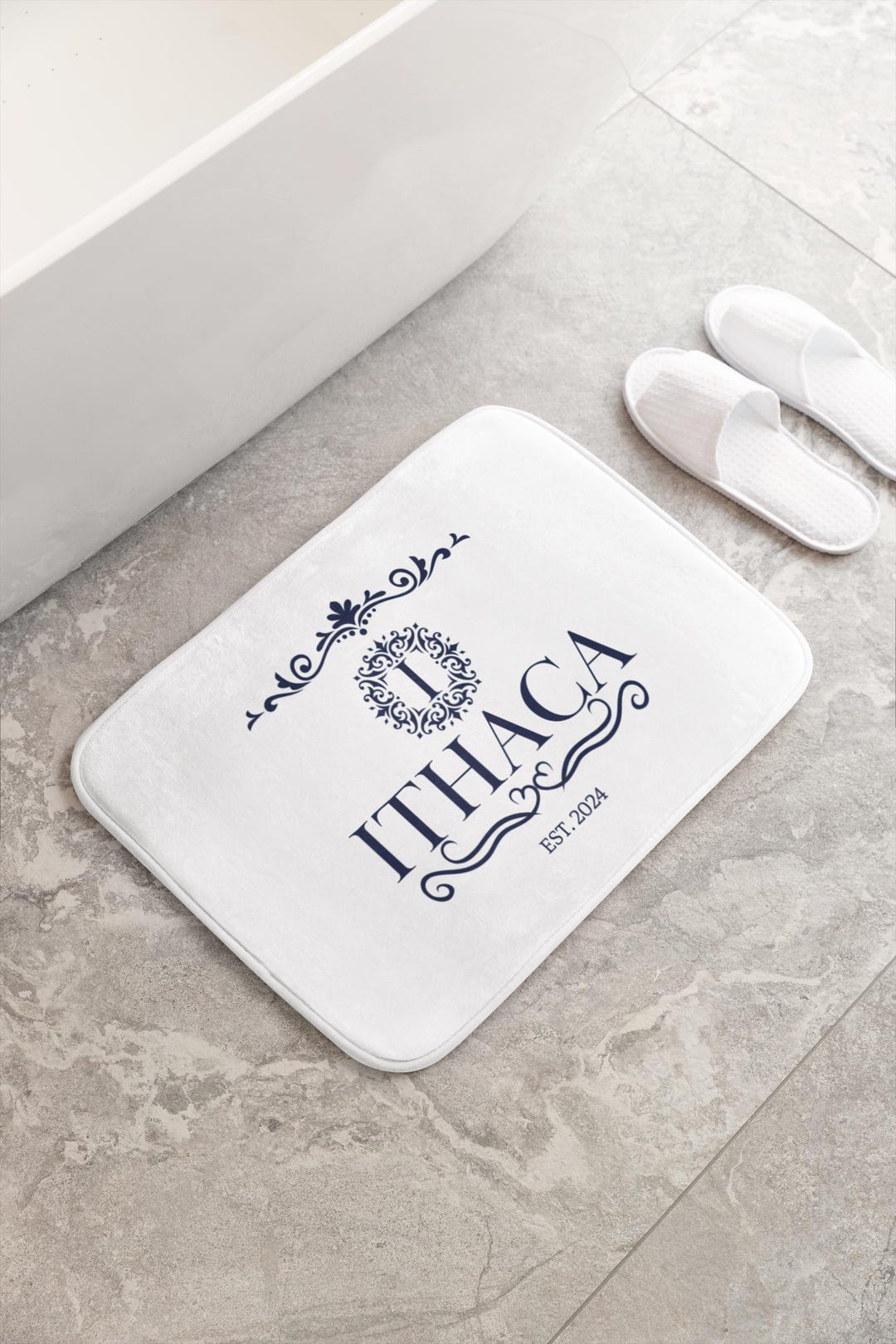 Custom Monogram Bath Mat Personalized Name Bathmat Wedding Gift ...