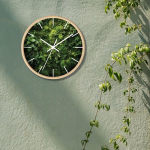 Forest Moss Wall Clock Temperate Forest Moss and Plants Clock for ...