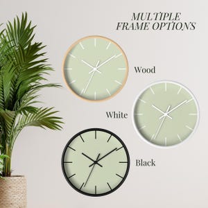 Sage Green Wall Clock Minimalist Green Clock for Living Room Wall Decor ...
