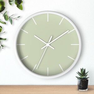 Sage Green Wall Clock Minimalist Green Clock for Living Room Wall Decor ...