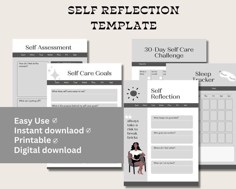 Self-care Planner Printable Self-love Journal Mental Health Worksheet ...