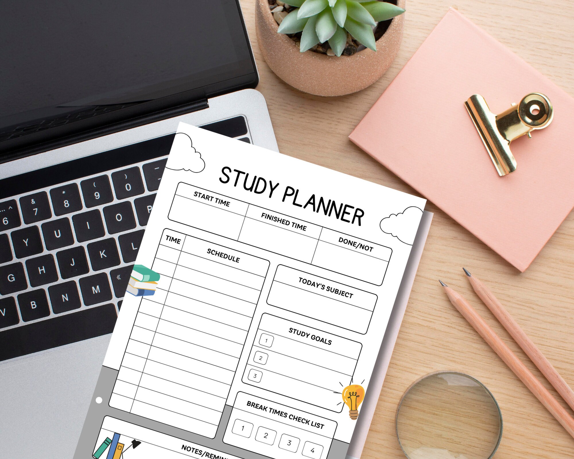 Study Planner Printable, Print at Home Study Plan, Student Planning ...