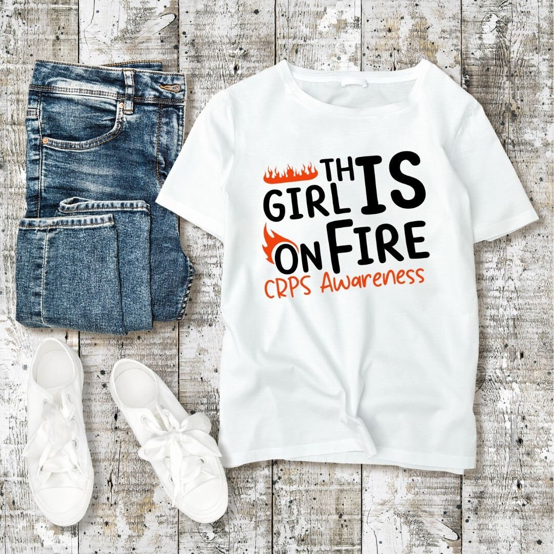 CRPS Awareness Svg Png, This Girl is on Fire Svg, Orange Ribbon Svg ...