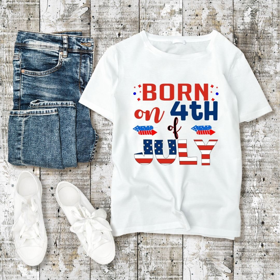 Birthday 4th of July Svg Png, Born on 4th of July Svg, Fourth of July ...