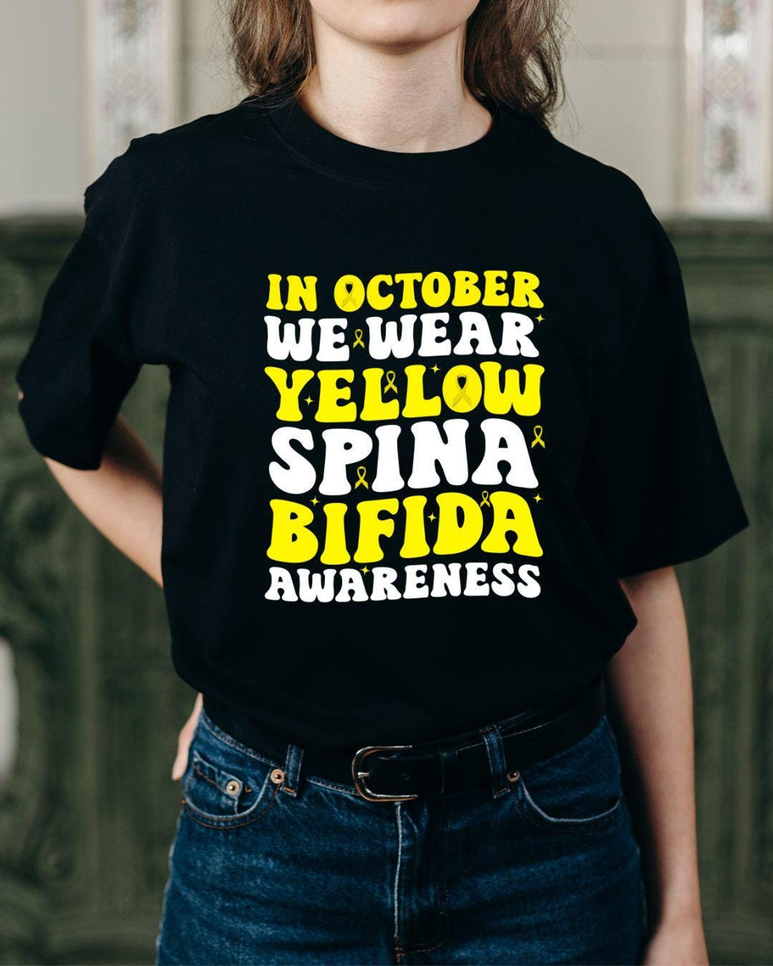 Spina Bifida Awareness Svg Png, in October We Wear Yellow Spina Bifida ...