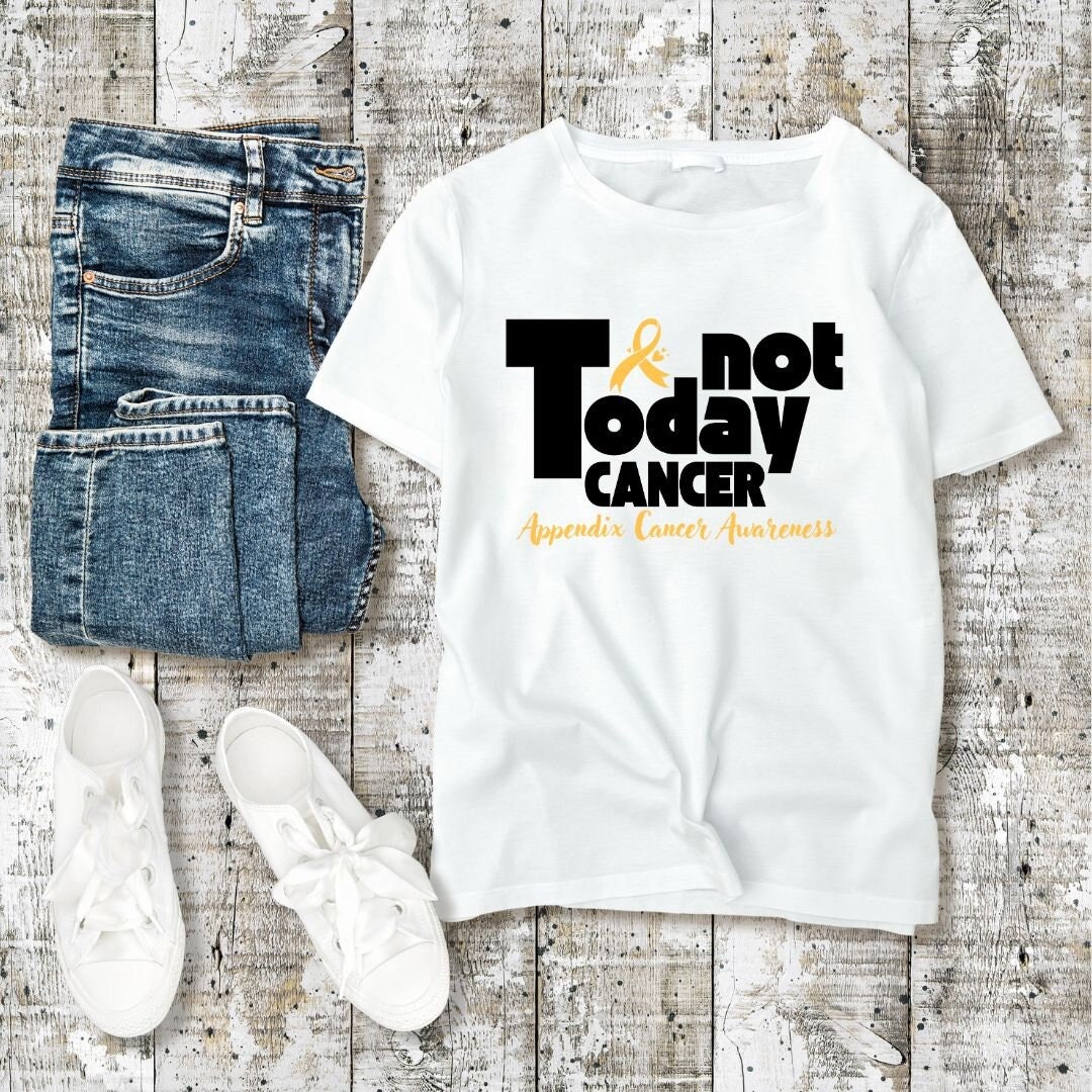 Appendix Cancer Awareness Svg Png, Not Today Cancer Svg, Amber Ribbon ...