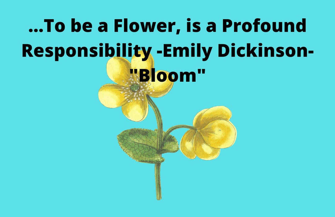 Emily Dickinson Flower Print | Inspirational Bloom Poster - Etsy