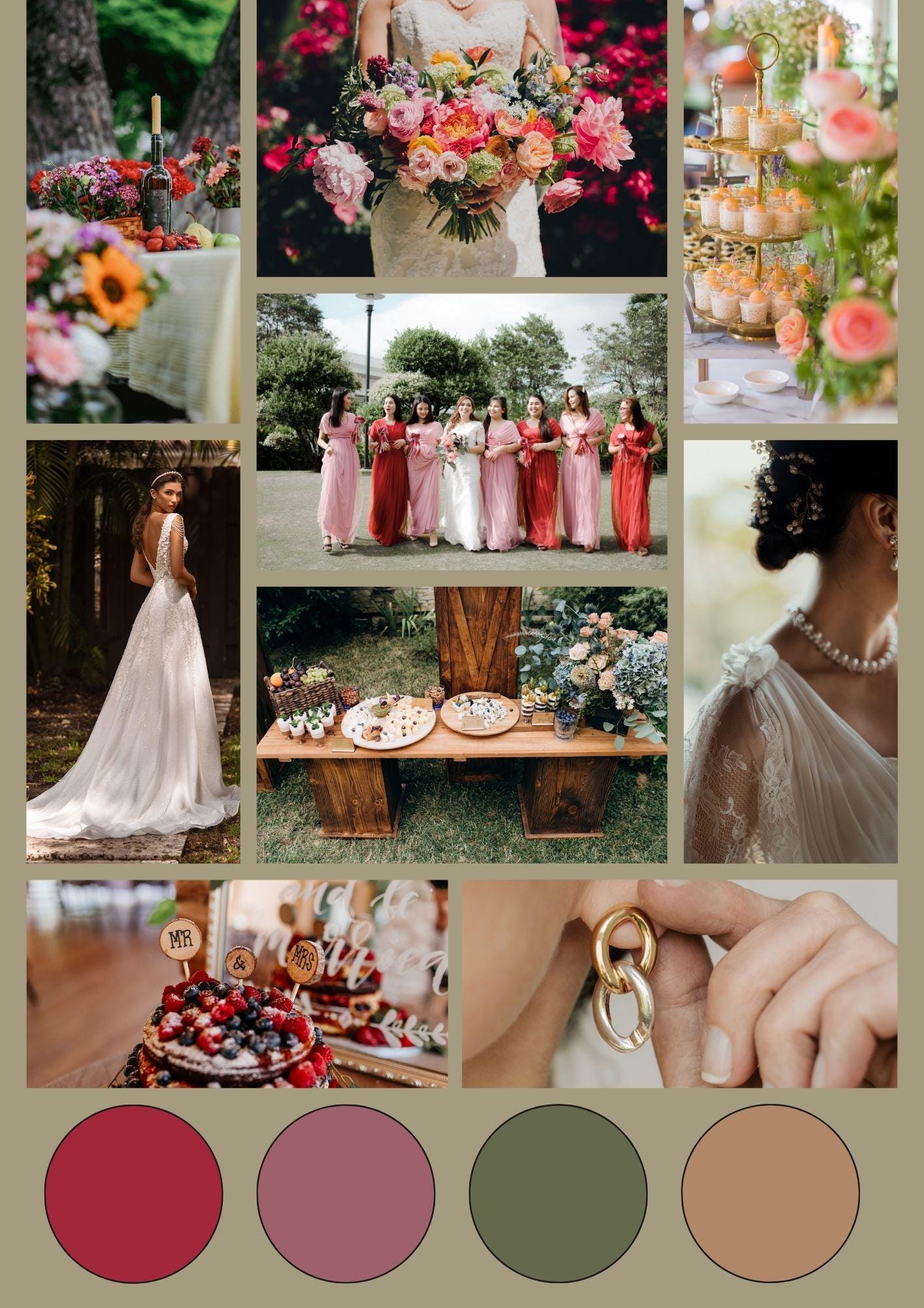 Vibrant Garden Wedding Mood Board, Floral Wedding Aesthetic, Color ...