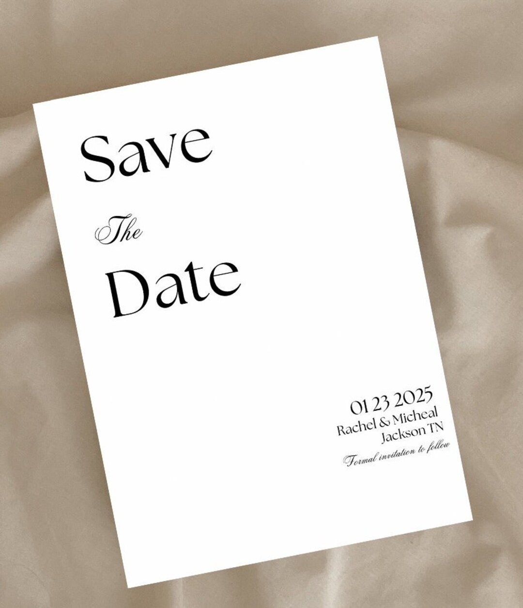 Simple Save the Date Template, Minimalist Save the Date Card Template ...