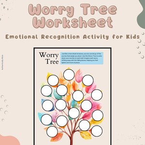Worry Tree Worksheet Kids Childrens Emotional Regulation Communication ...