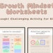 Positive Growth Mindset Worksheet Thought Challenging Activity School ...