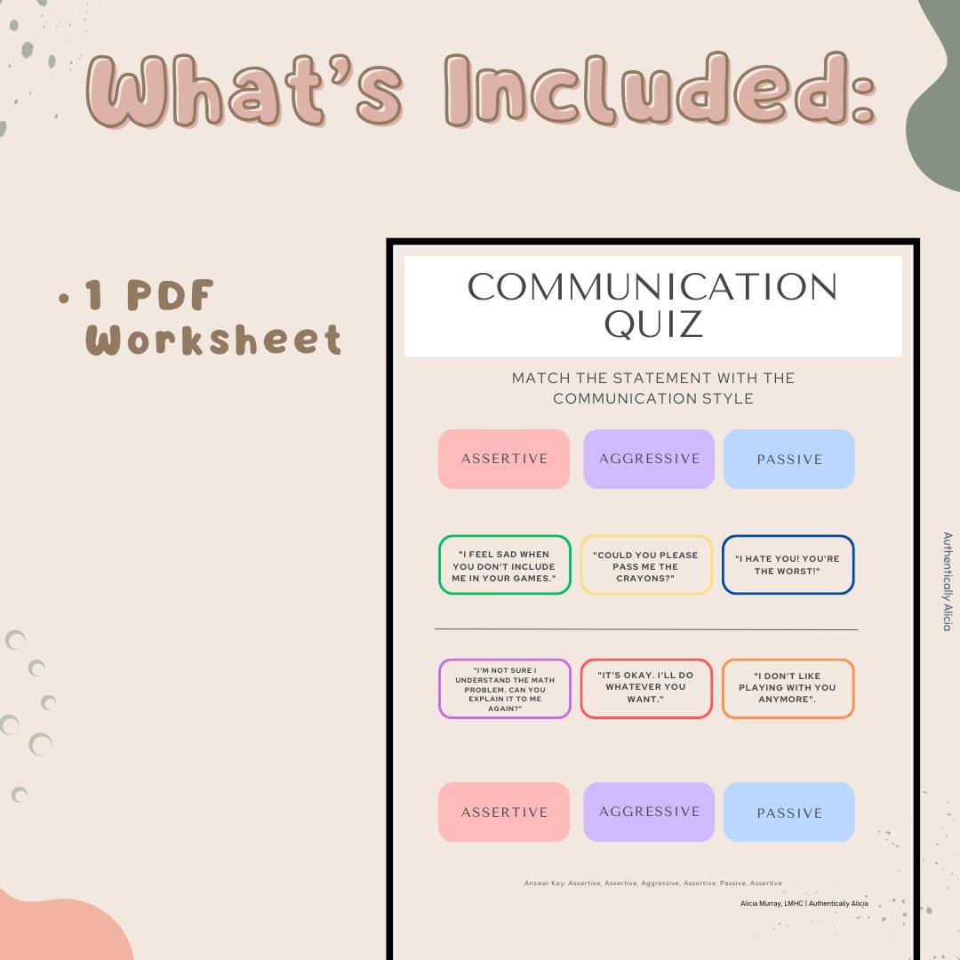 Communication Quiz for Children Communication and Social Skills ...