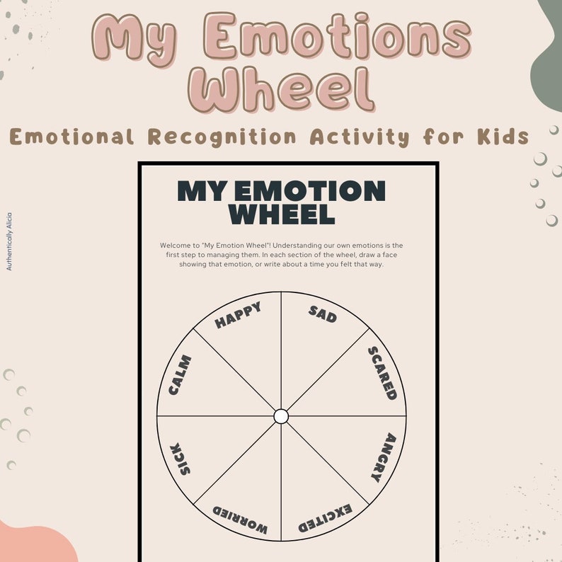 My Emotions Wheel Emotional Recognition for Children School Counseling ...