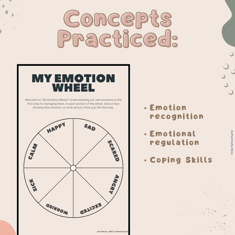 My Emotions Wheel Emotional Recognition for Children School Counseling ...