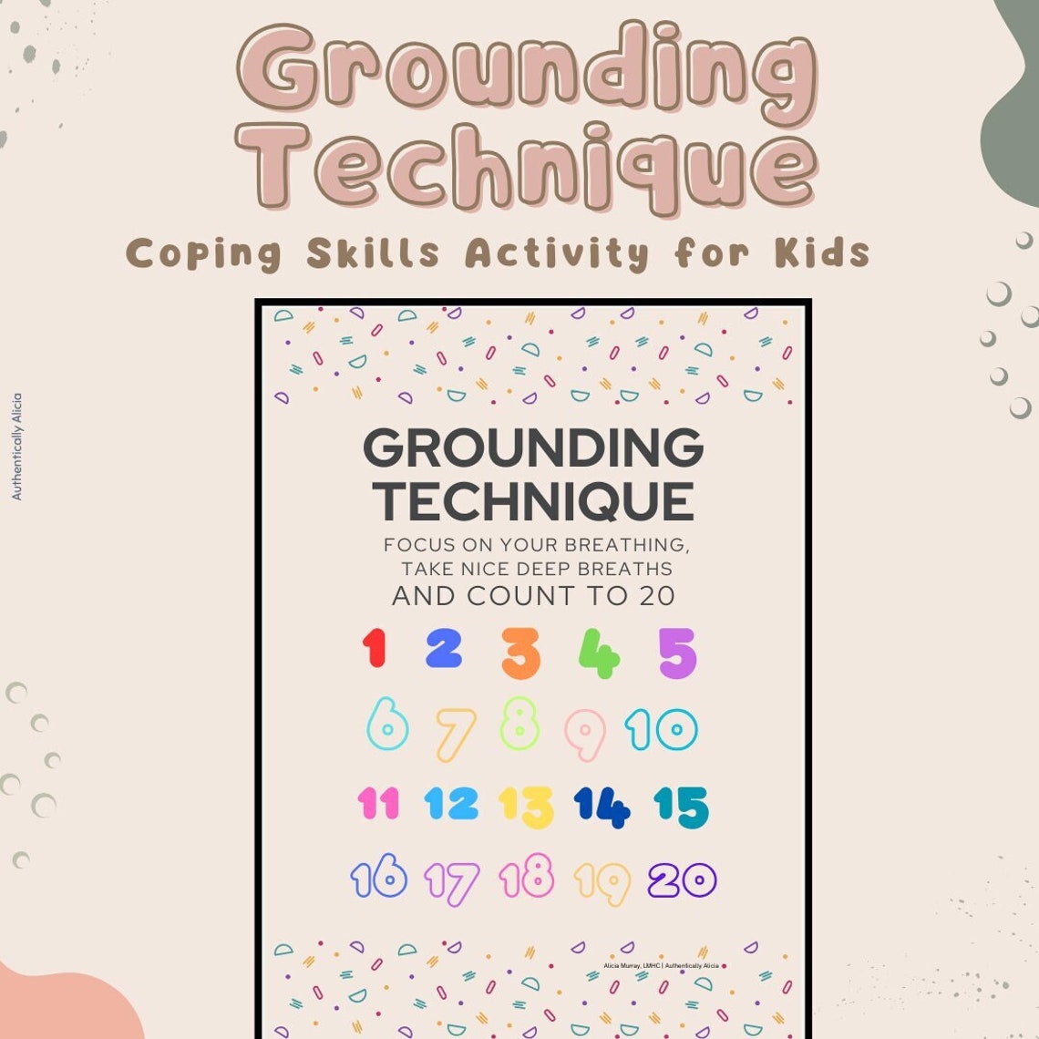 Grounding Technique Worksheet Coping Skills Activity for Kids Mental ...