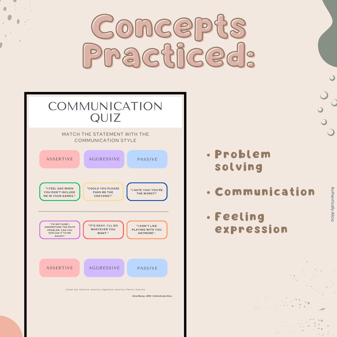 Communication Quiz for Children Communication and Social Skills ...