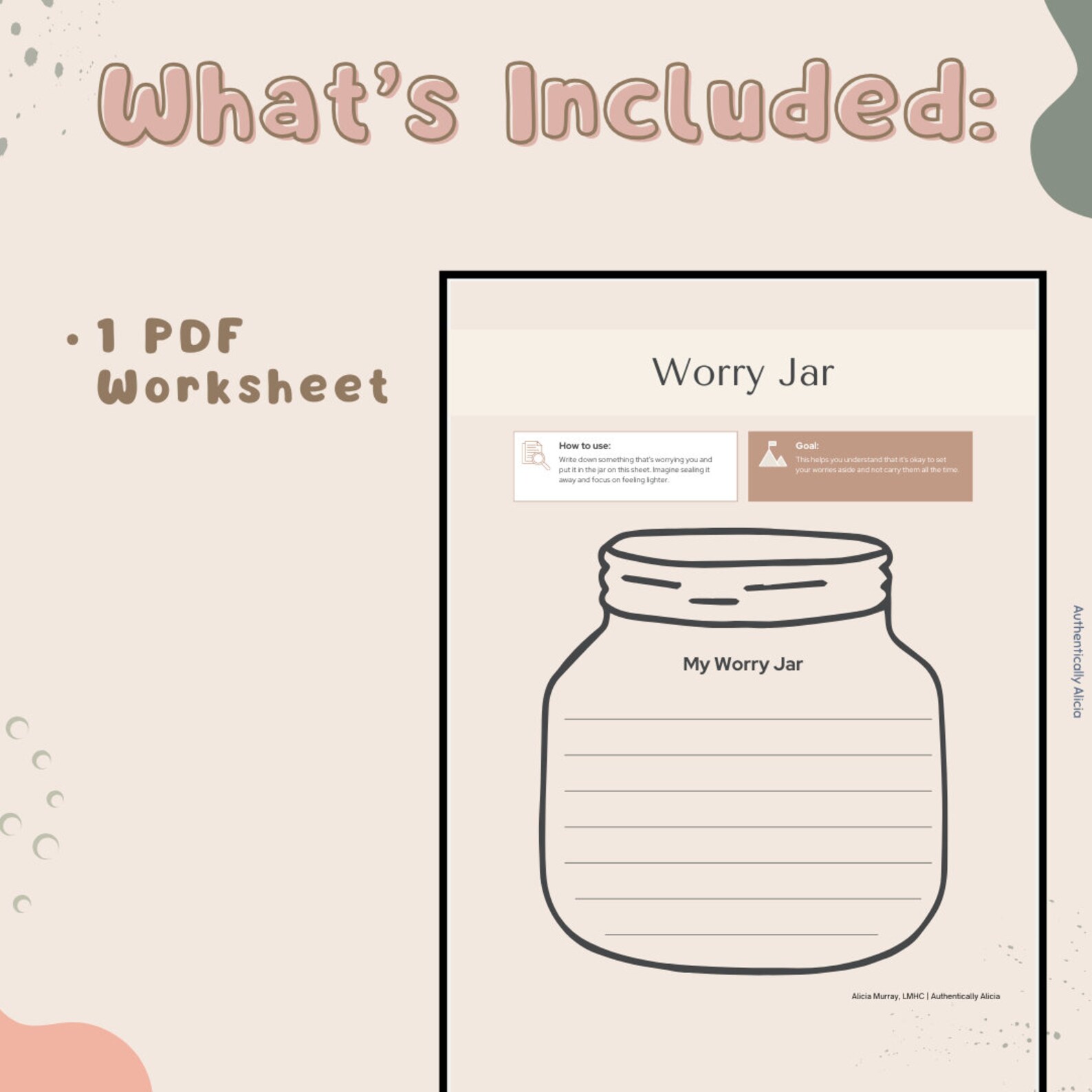 The Worry Jar Worksheet Coping Skills for Kids Counseling Mental Health ...