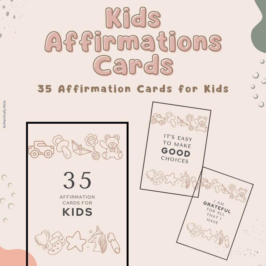 Affirmation Cards for Kids 35 Affirmations for Children School Therapy ...